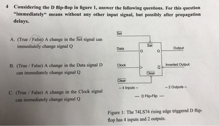 Solved Considering the D flip-flop in figure 1, answer the | Chegg.com