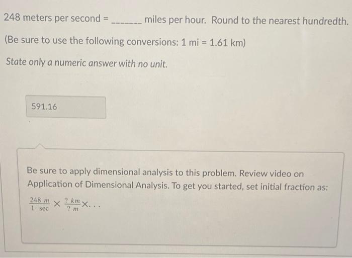 Solved 3 248 Meters Per Second Miles Per Hour Round To Chegg