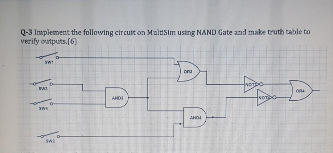 Solved Q-3 Implement the following circuit on MultiSim using | Chegg.com