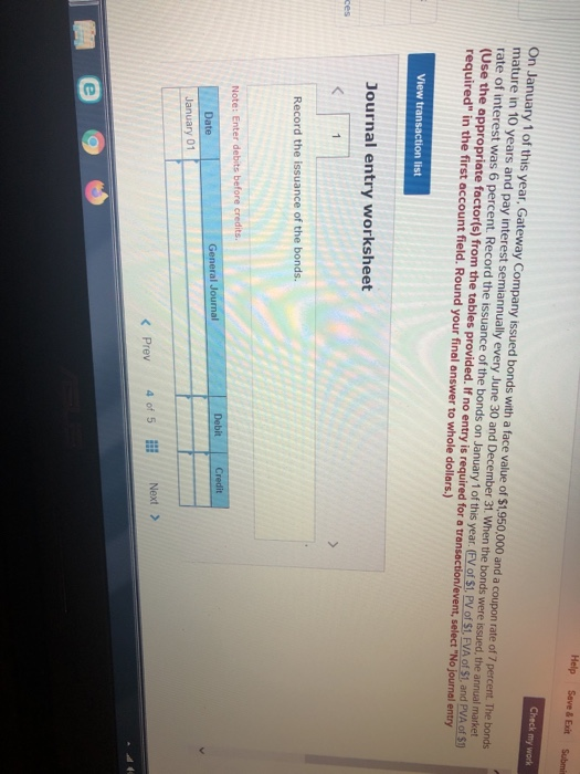 Solved Help Save & Exit Submit Check my work On January 1 of | Chegg.com