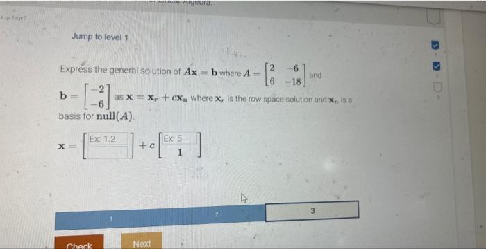 Solved express the general solution of ax=b where xr is the | Chegg.com