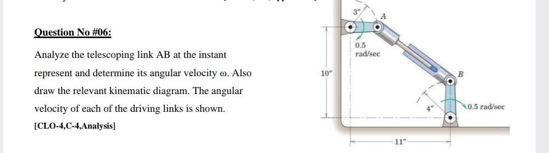 Solved Question No \#06: Analyze the telescoping link AB at | Chegg.com