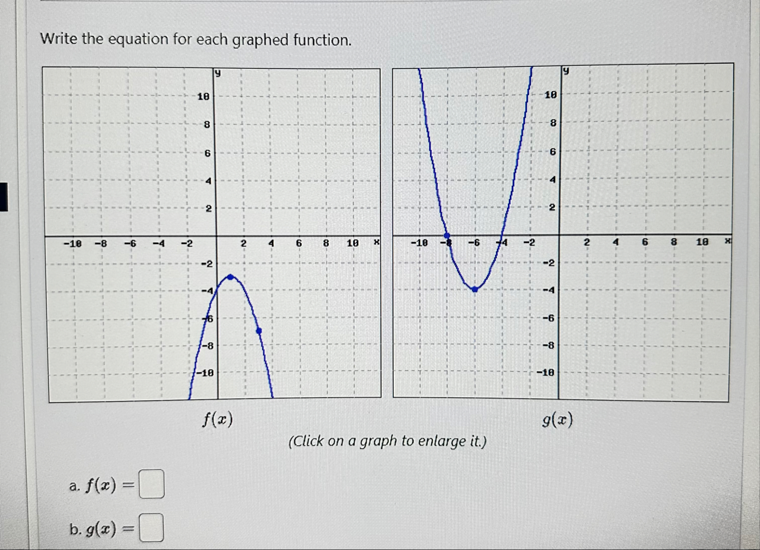 Solved Write the equation for each graphed | Chegg.com