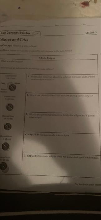 Solved Key Concept Builder clipses and Tides y Concept What | Chegg.com
