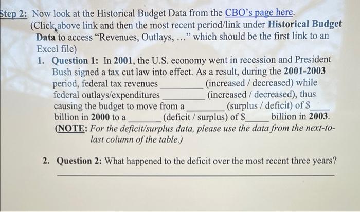Solved Step 2: Now look at the Historical Budget Data from | Chegg.com Solved Step 2: Now look at the Historical Budget Data from | Chegg.com