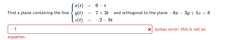 Solved Find a plane containing the line | Chegg.com