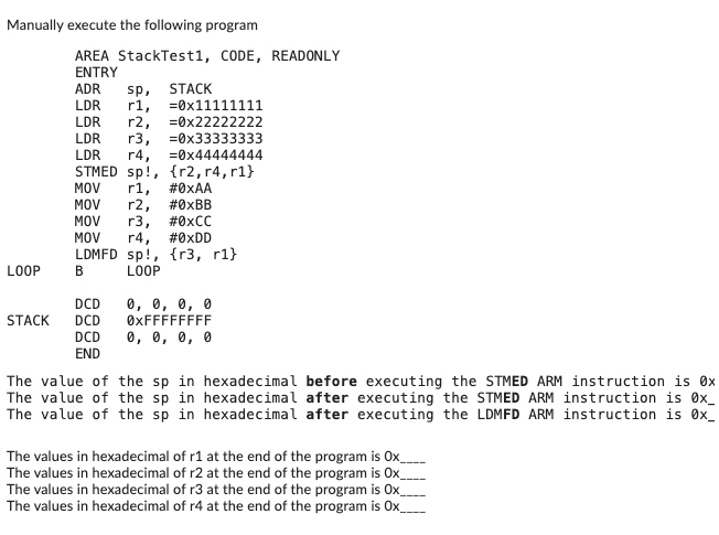 Solved Please help me with the following ARM | Chegg.com
