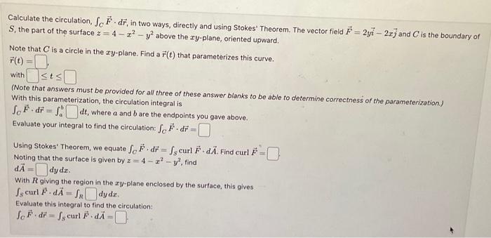 Solved Calculate the circulation, ∫CF⋅dr, in two ways, | Chegg.com