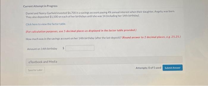 Solved Daniel and Nancy Garfield invested \$6,700 in a | Chegg.com