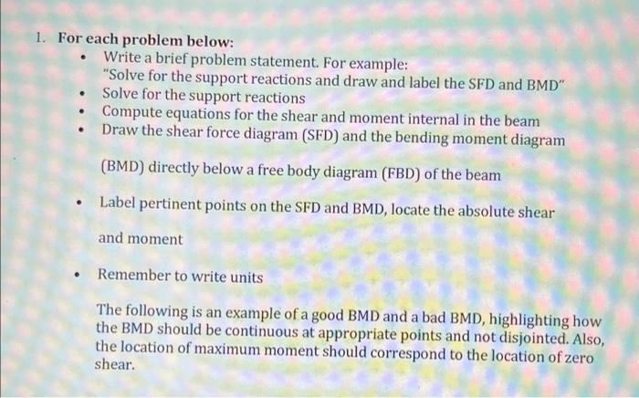 Solved 1. For each problem below: Write a brief problem | Chegg.com