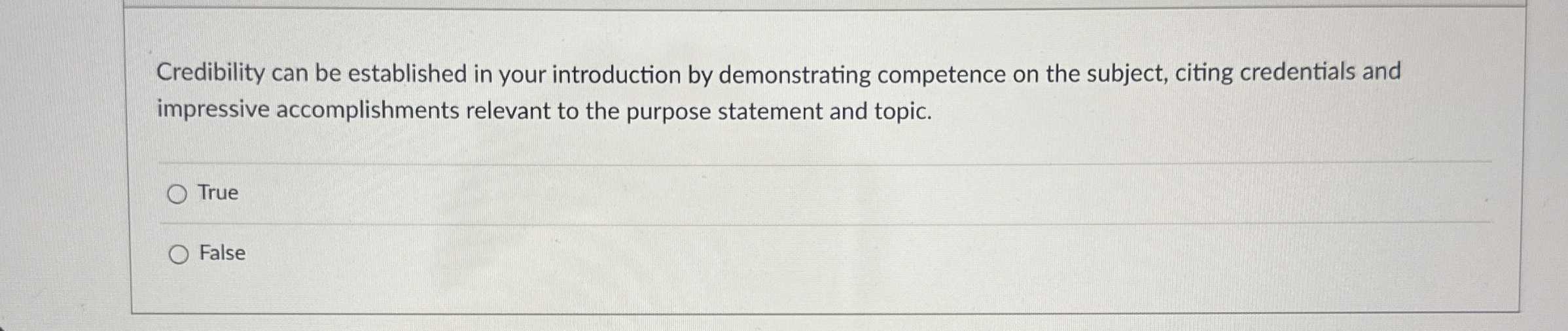 Solved Credibility can be established in your introduction | Chegg.com