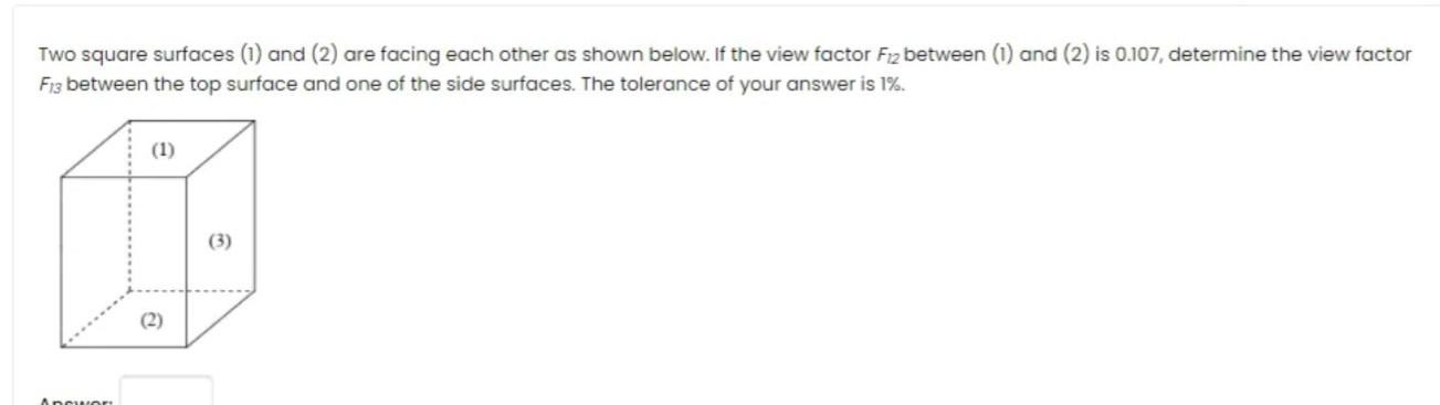 Solved Two square surfaces (1) and (2) are facing each other | Chegg.com