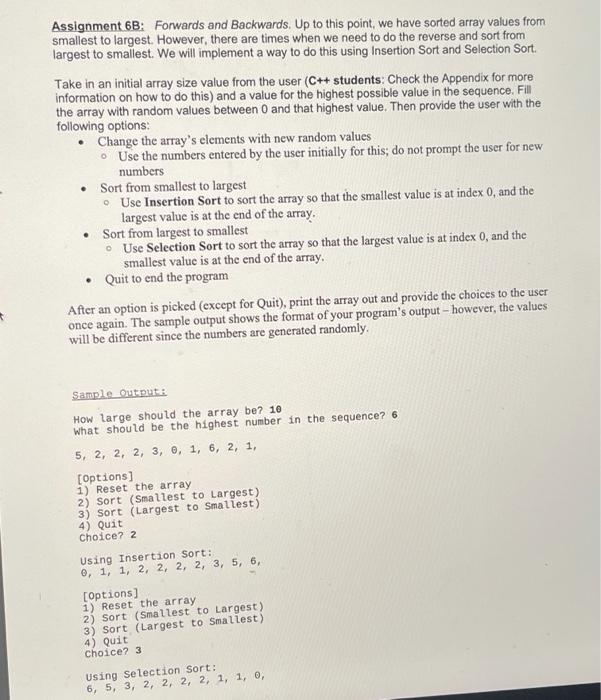 Solved Assignment 6B: Forwards and Backwards. Up to this | Chegg.com