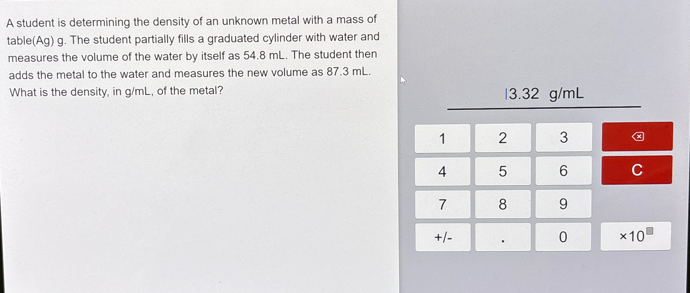 Solved A student is determining the density of an unknown | Chegg.com