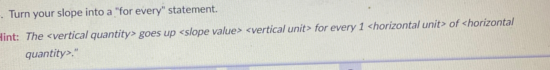 Turn your slope into a "for every" statement.lint: | Chegg.com