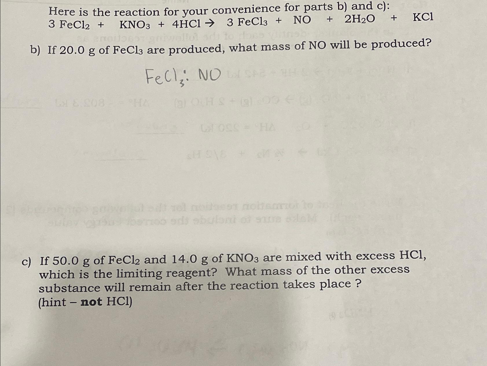 Solved Here is the reaction for your convenience for parts | Chegg.com