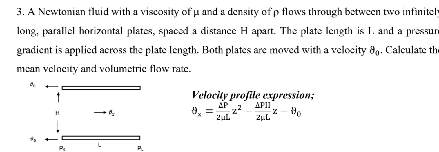 Solved A Newtonian fluid with a viscosity of μ ﻿and a | Chegg.com