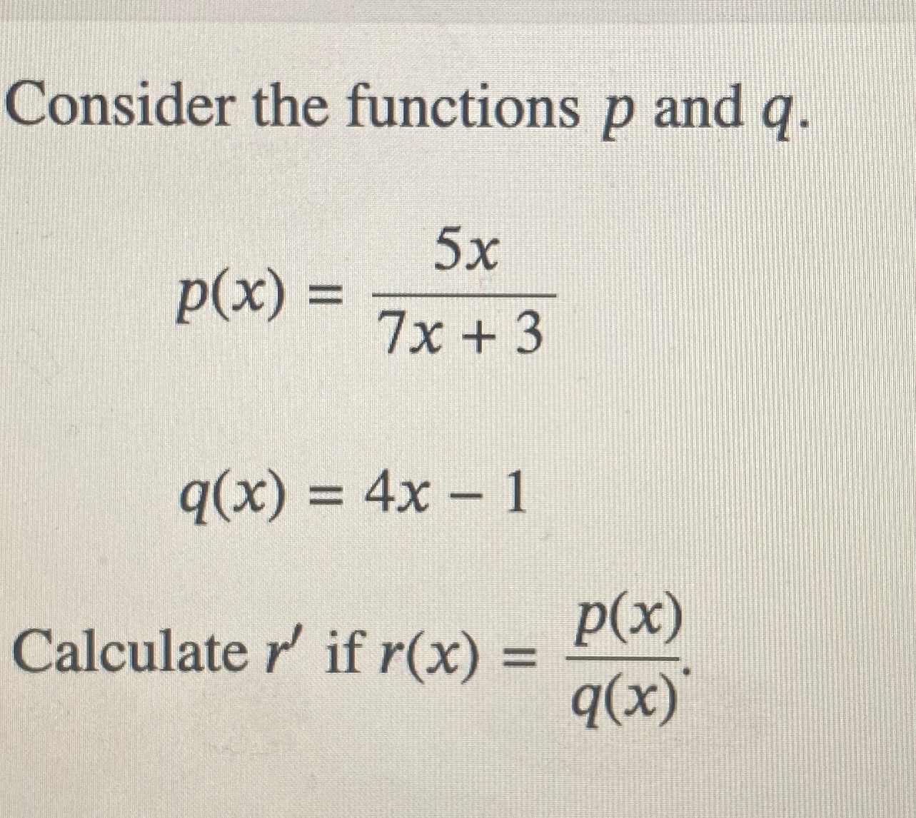 Solved Consider the functions p ﻿and | Chegg.com