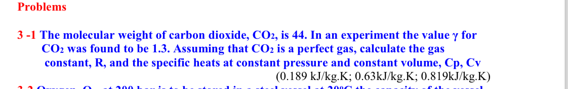 Solved Problems3 -1 ﻿The molecular weight of carbon dioxide, | Chegg.com