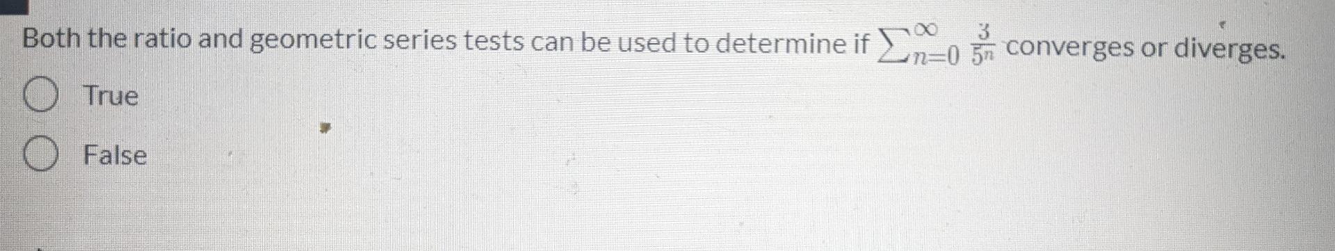 Solved Both the ratio and geometric series tests can be used | Chegg.com