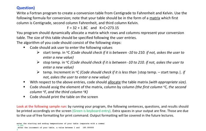 Solved Question) Write a Fortran program to create a | Chegg.com