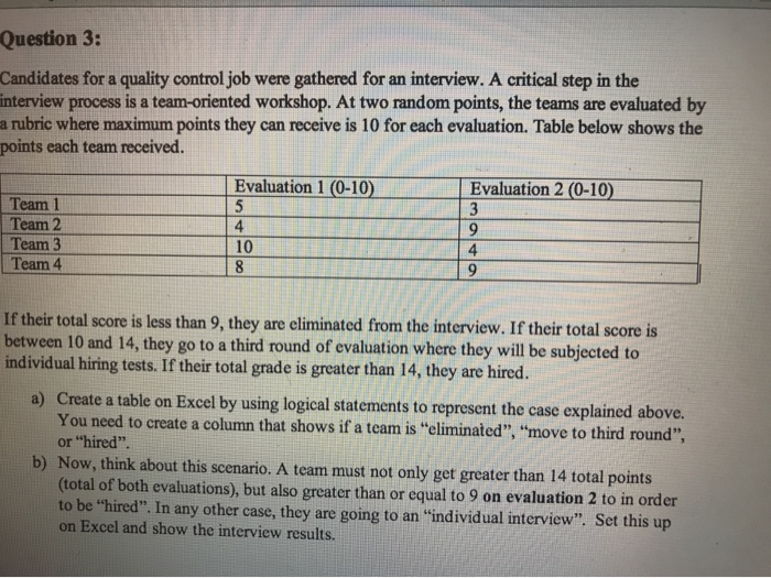 Solved Question 3: Candidates for a quality control job were | Chegg.com
