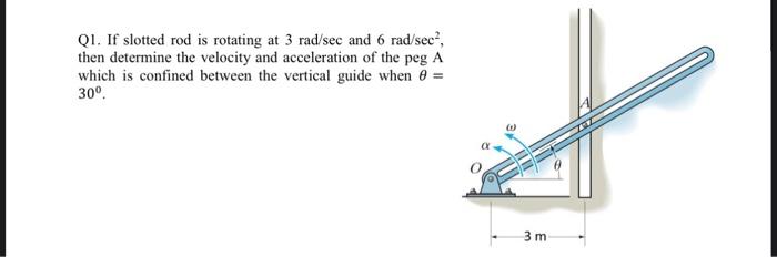 Solved Q1. If slotted rod is rotating at 3rad/sec and | Chegg.com