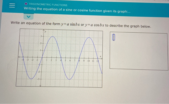 Solved O Trigonometric Functions Writing The Equation Of A
