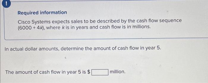 Solved Required information Cisco Systems expects sales to | Chegg.com