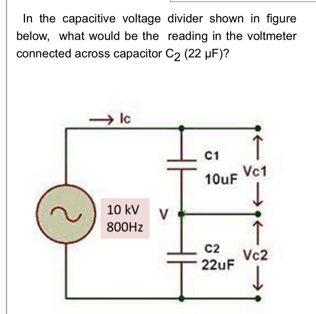 Solved In the capacitive voltage divider shown in figure | Chegg.com