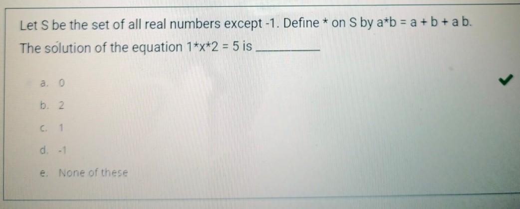 Solved Let S be the set of all real numbers except -1. | Chegg.com