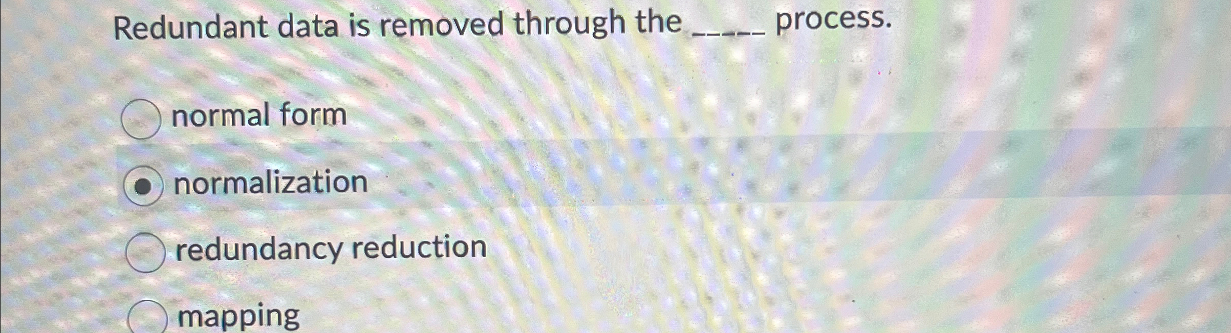 Solved Redundant data is removed through the q, | Chegg.com