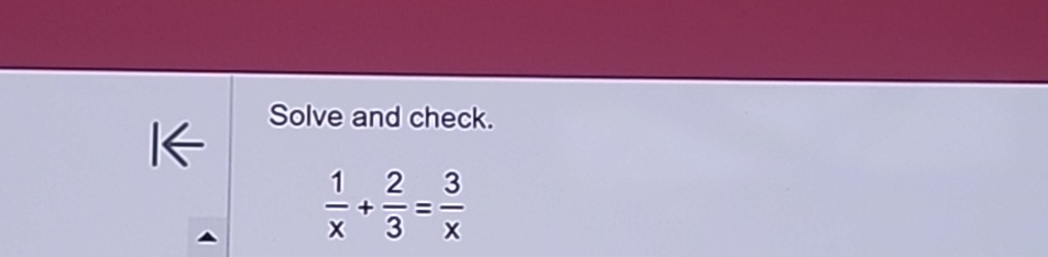 Solved Solve and check.1x+23=3x | Chegg.com