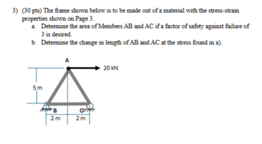 Solved 3) ( 30 ﻿pts ) ﻿The frame shown below is to be made | Chegg.com