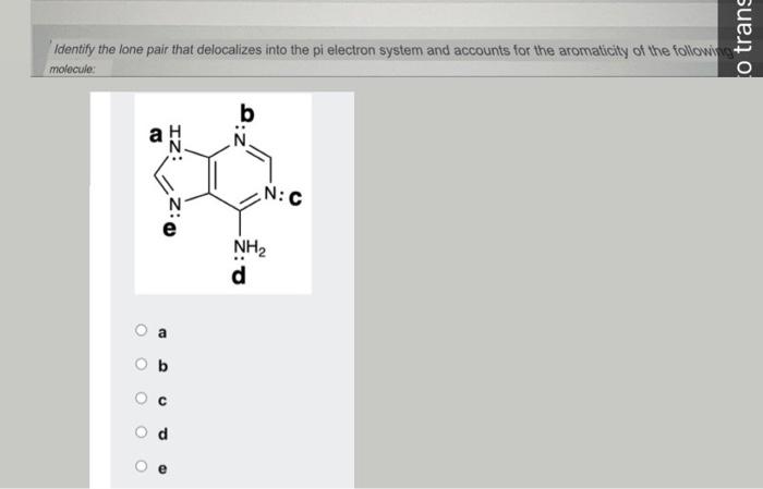 Identify the lone pair that delocalizes into the pi | Chegg.com
