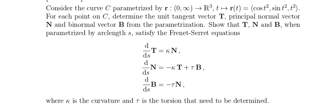 Solved Consider The Curve C parametrized By