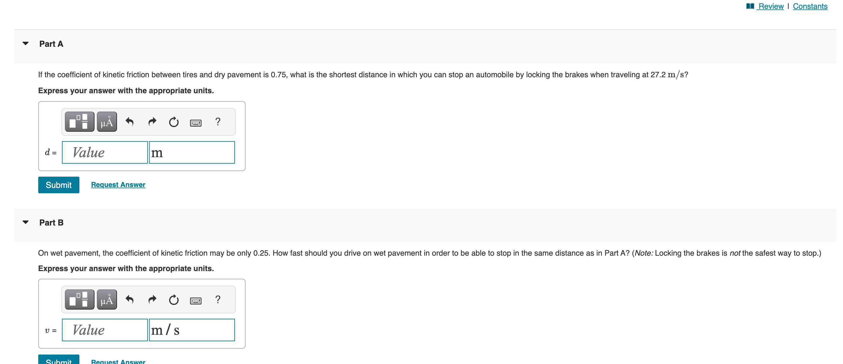 Solved Part AIf the coefficient of kinetic friction between | Chegg.com