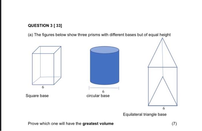 Solved (a) The figures below show three prisms with | Chegg.com