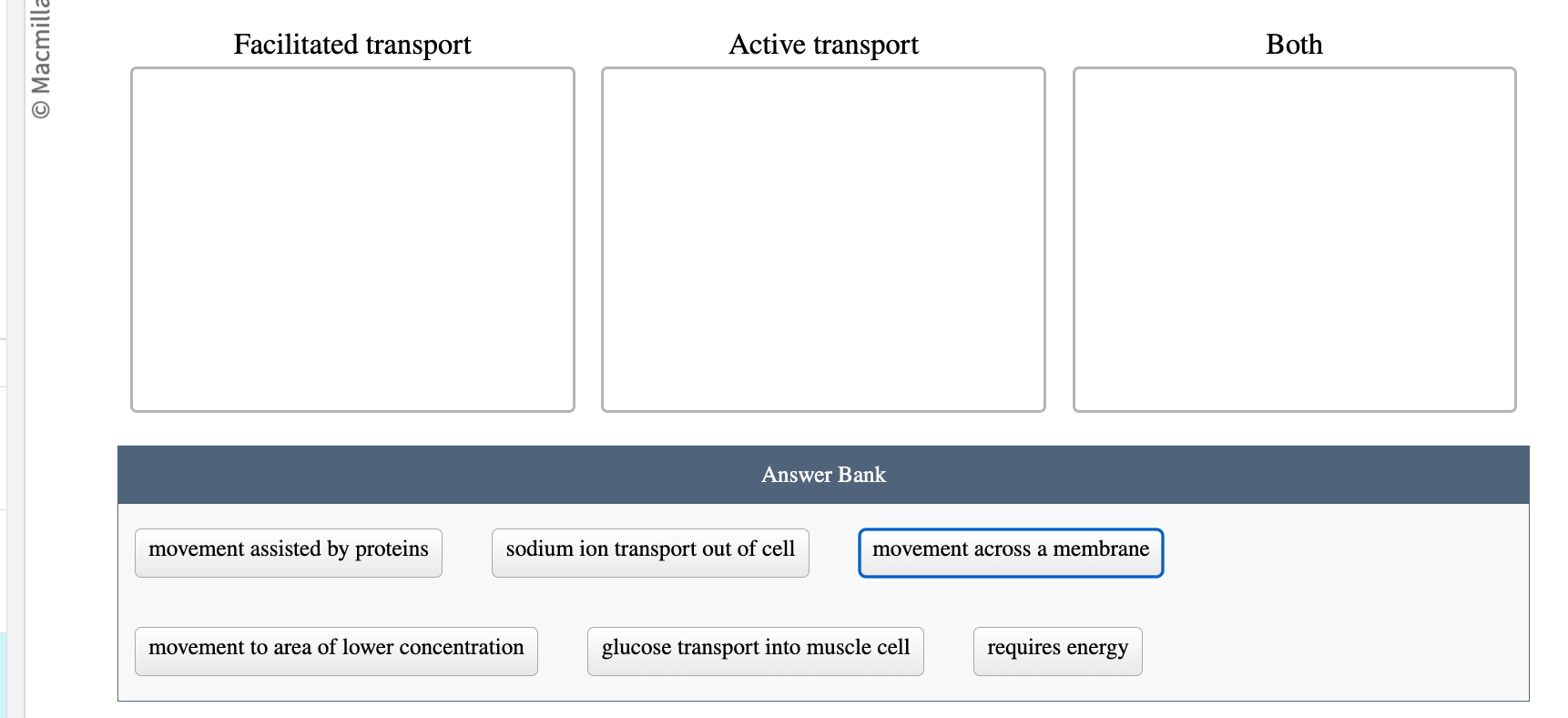 Solved Facilitated transportArtive trancenortBothAnswer | Chegg.com