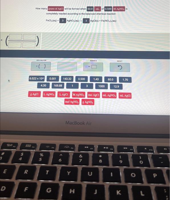 FeCl2(aq)+AgNO3(aq)→A9Cl(s)+Fe(NO2)3(aq) | Chegg.com