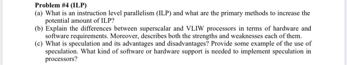 Solved Problem #4 (ILP) (a) What is an instruction level | Chegg.com
