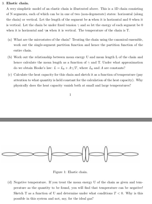 Solved 3. Elastic chain. A very simplistic model of an | Chegg.com