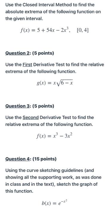 Solved Use the Closed Interval Method to find the absolute | Chegg.com