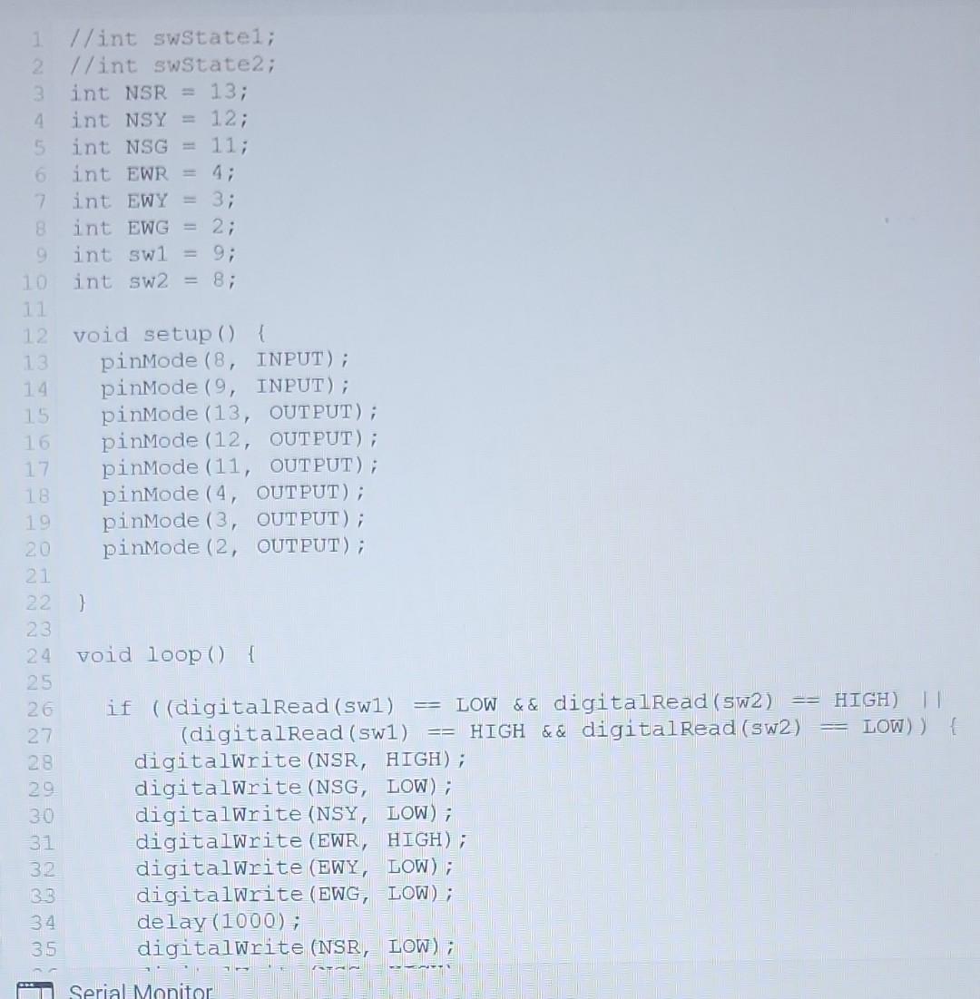 delay(1000); digitalWrite(NSR, LOW); | Chegg.com