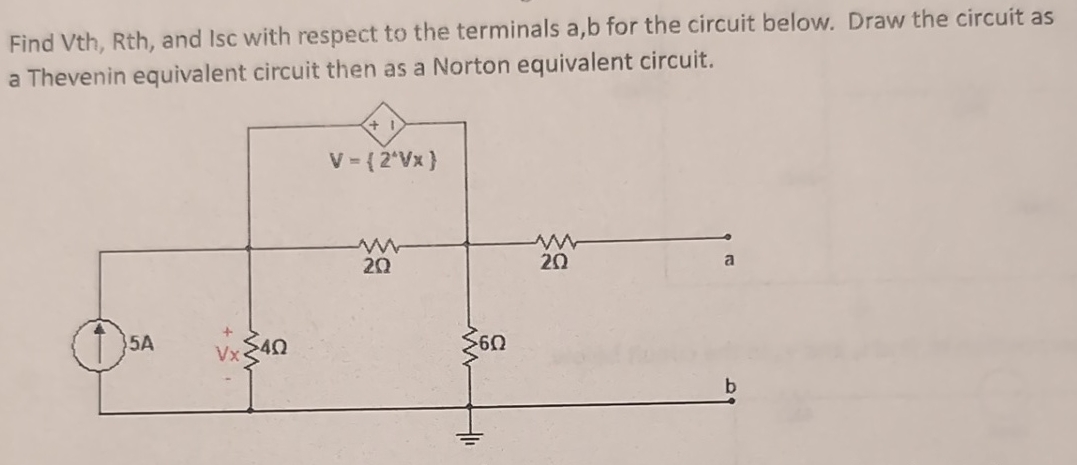 Solved Find Vth, ﻿Rth, ﻿and Isc with respect to the | Chegg.com