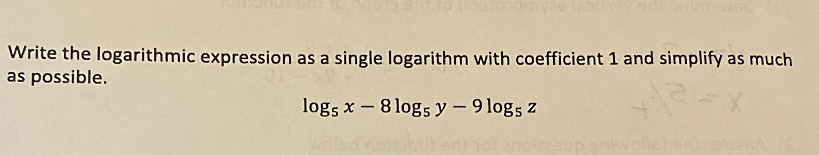 Solved Write the logarithmic expression as a single | Chegg.com