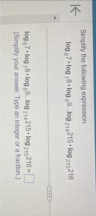Solved Simplify the following expression. | Chegg.com