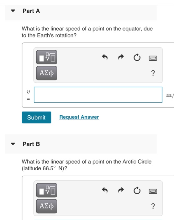 Solved Part A What is the linear speed of a point on the | Chegg.com
