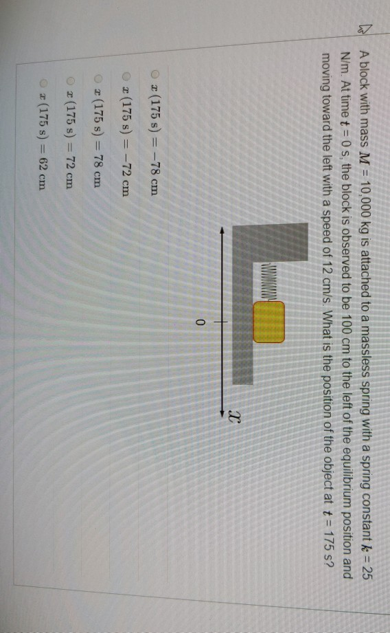 Solved NA block with mass M = 10,000 kg is attached to a | Chegg.com