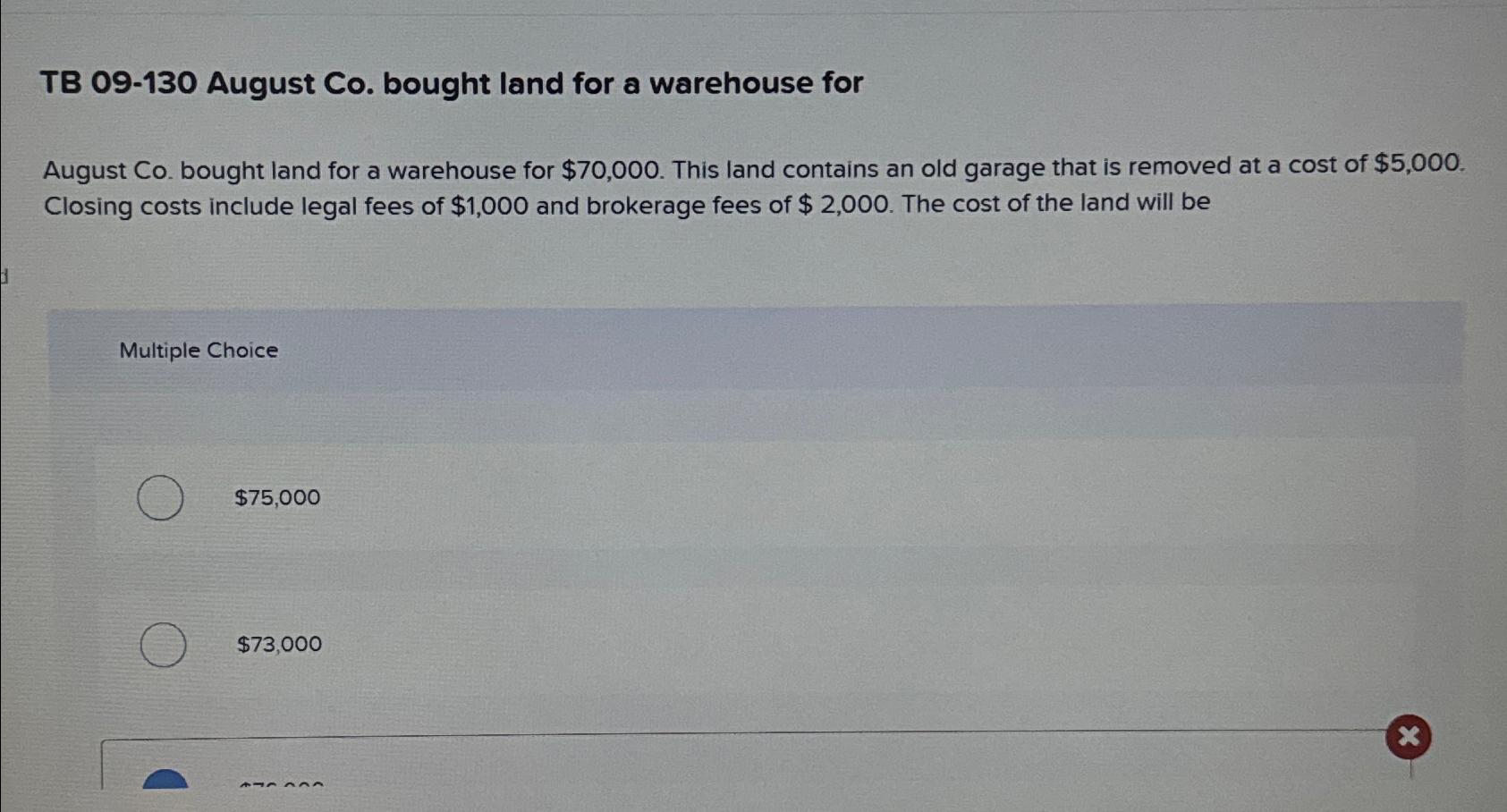 Solved TB 09-130 ﻿August Co. ﻿bought land for a warehouse | Chegg.com